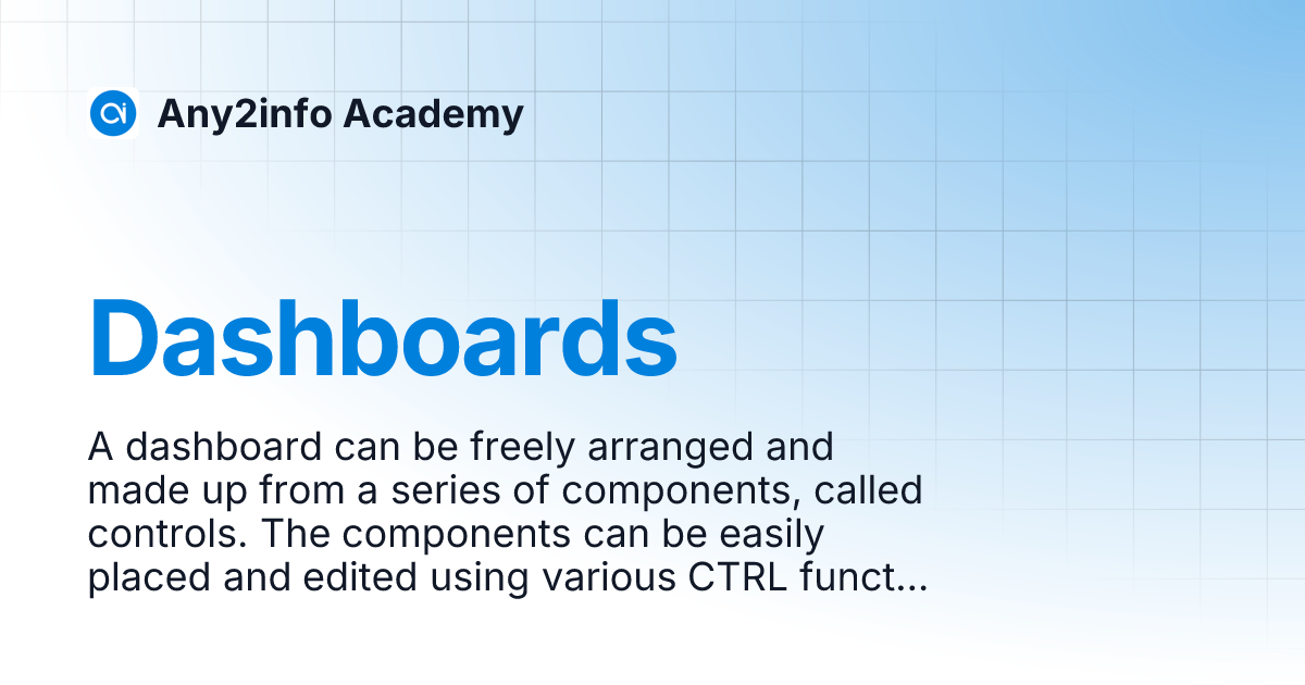 Dashboards | Any2info Academy
