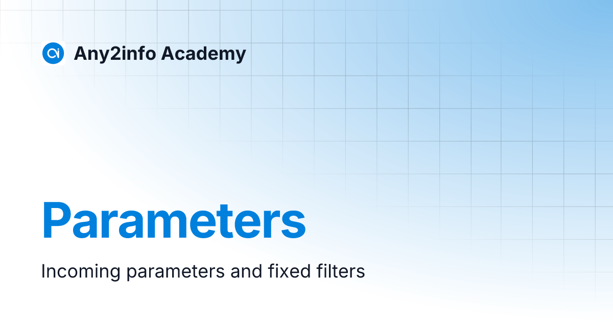 Parameters | Any2info Academy