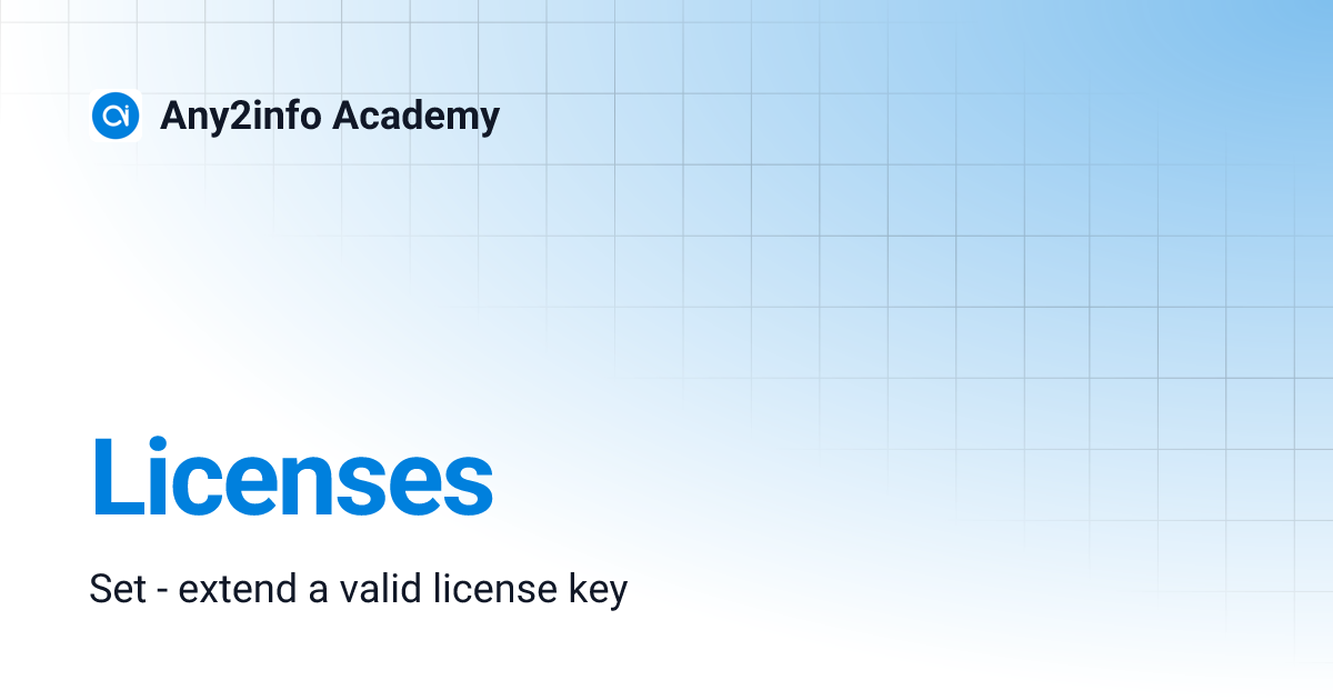 Licenses | Any2info Academy